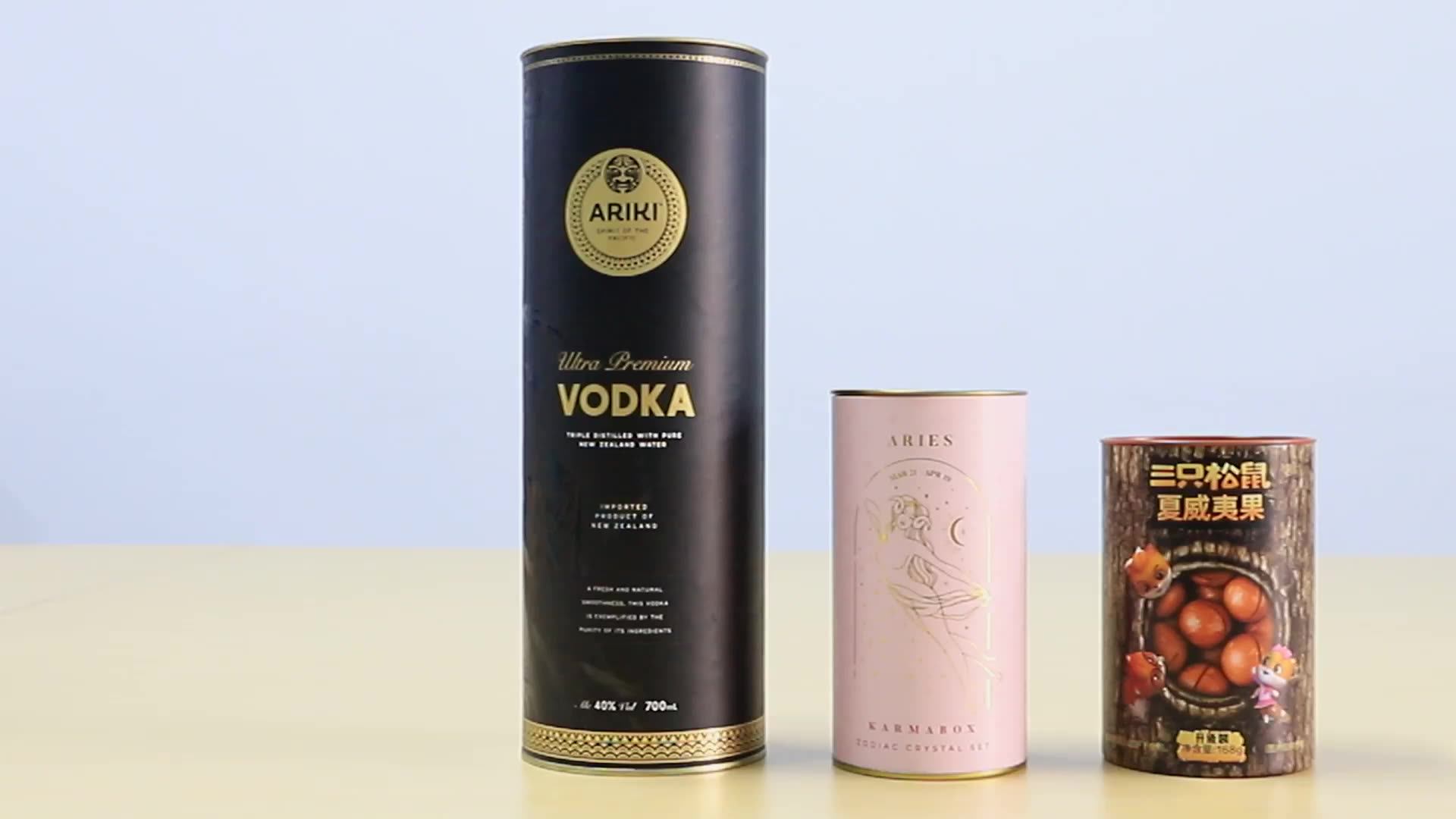 Cylinder Paper Cardboard Whisky Tube Box Whisky Paper Box For Bottle ...