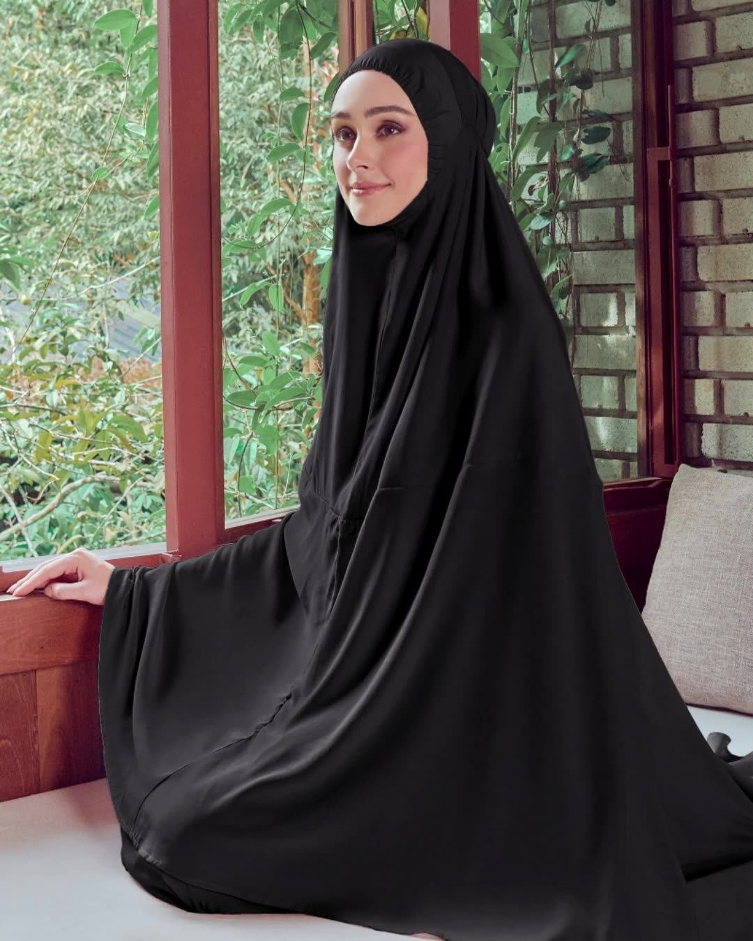 Sipo Muslim Eid Embroidery Praying Robe Rayon Sateen Premium Prayerset ...