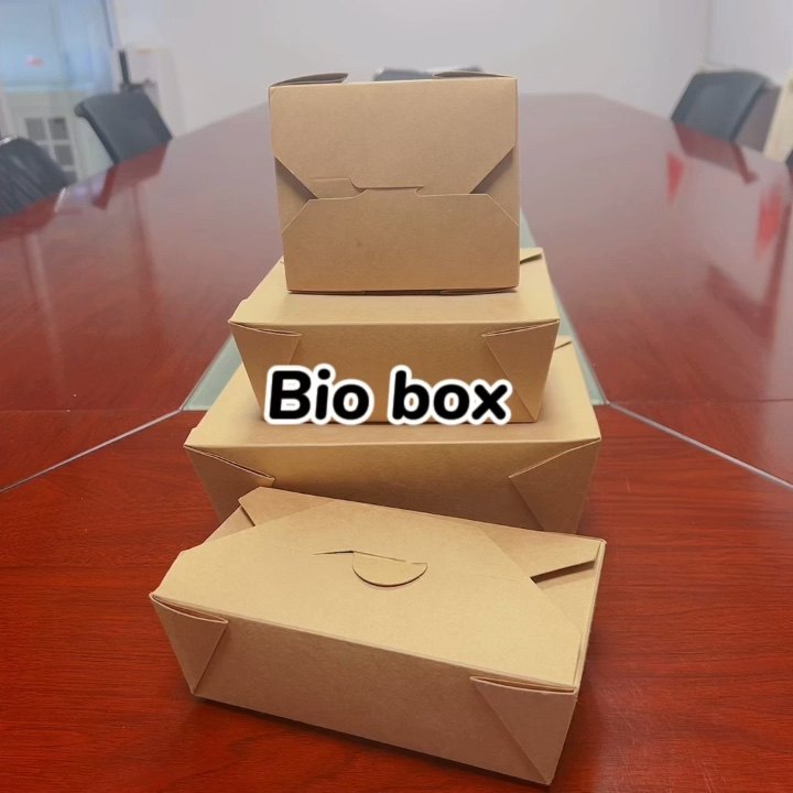 Kraft Paper Food Grade Biodegradable To Go Boxes Restaurant Disposable ...