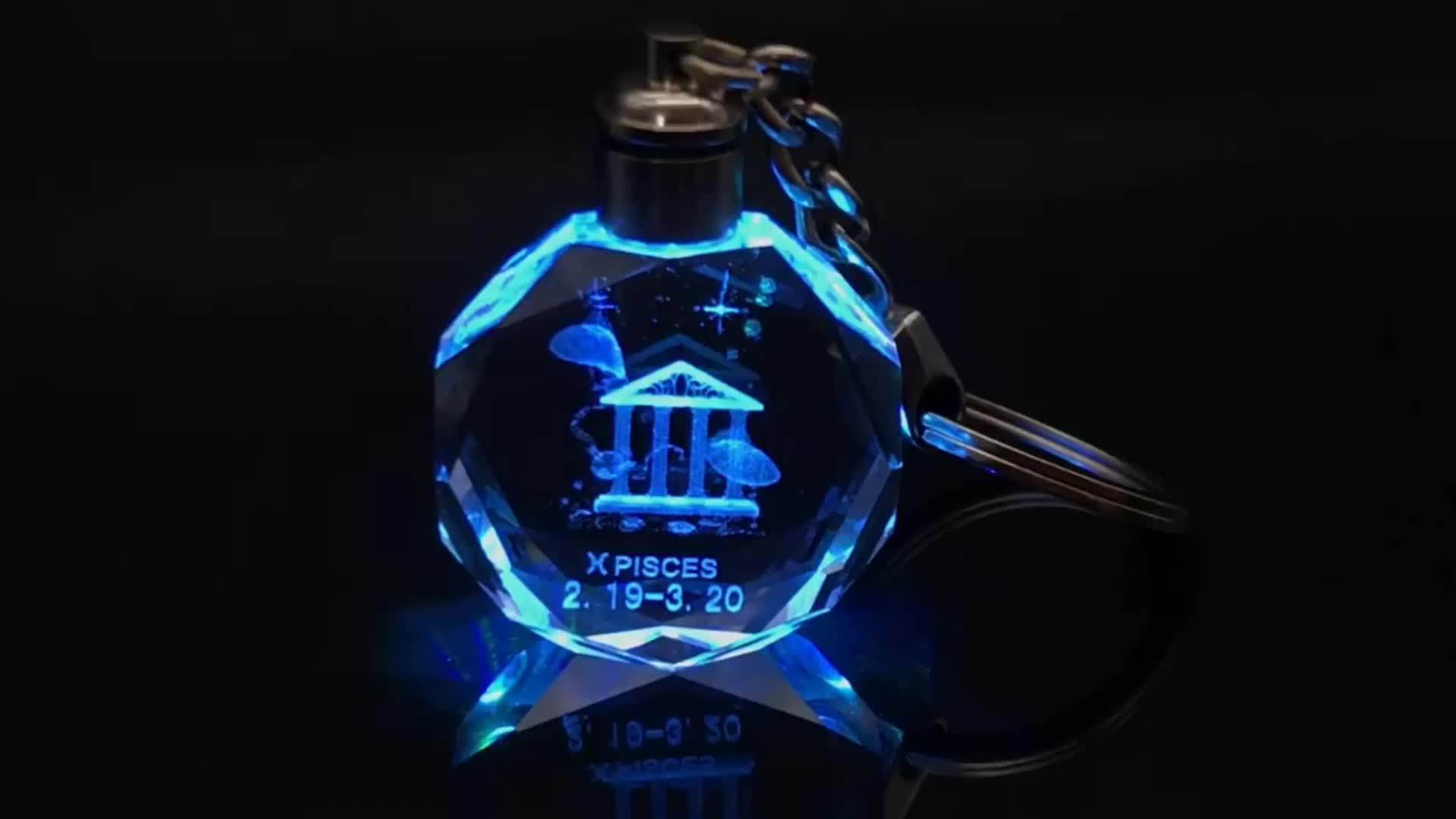 Custom Key Holder Key Chain Holder Led Crystal Keychain Led Light 3d ...