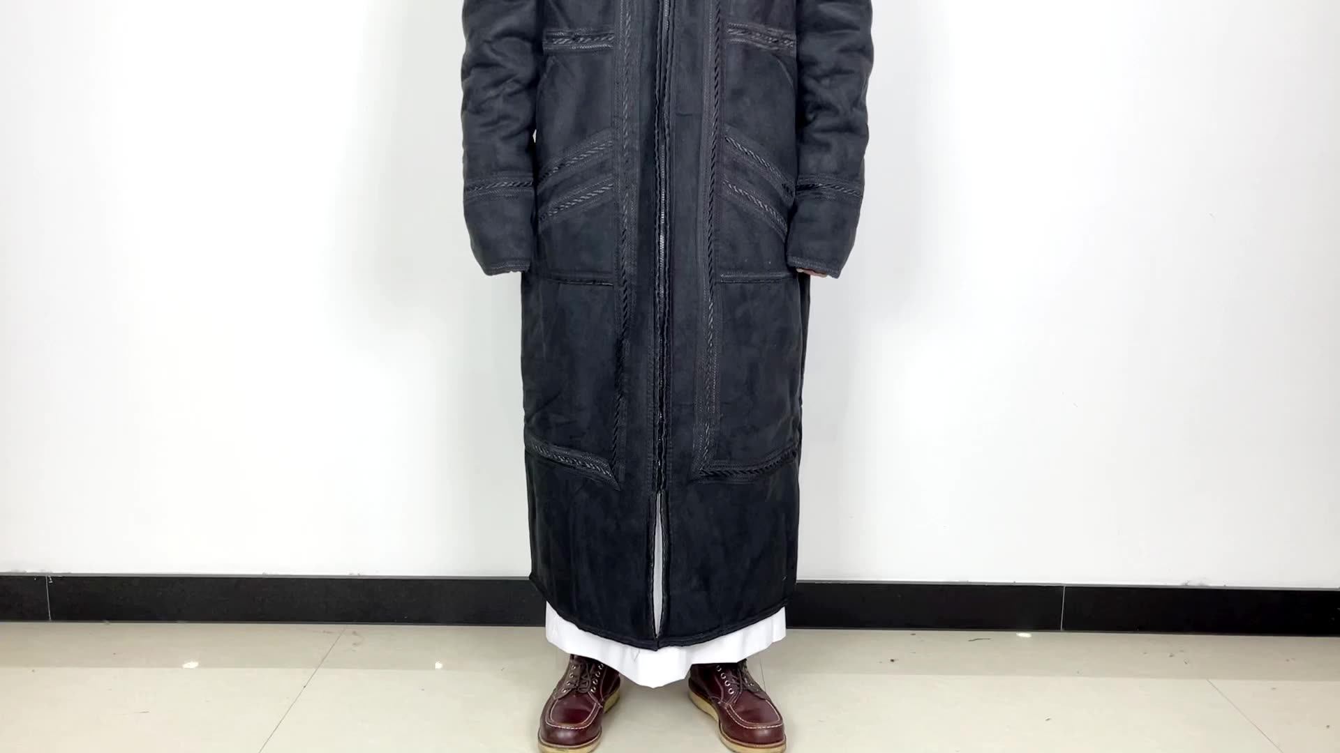 Custom Islamic Saudi Arabian Winter Thick Warm Chamois Hoodie Leather ...