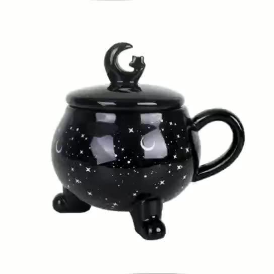 Custom Creative Ceramic Witches Brew Cauldron Mug Black - Buy Witches ...