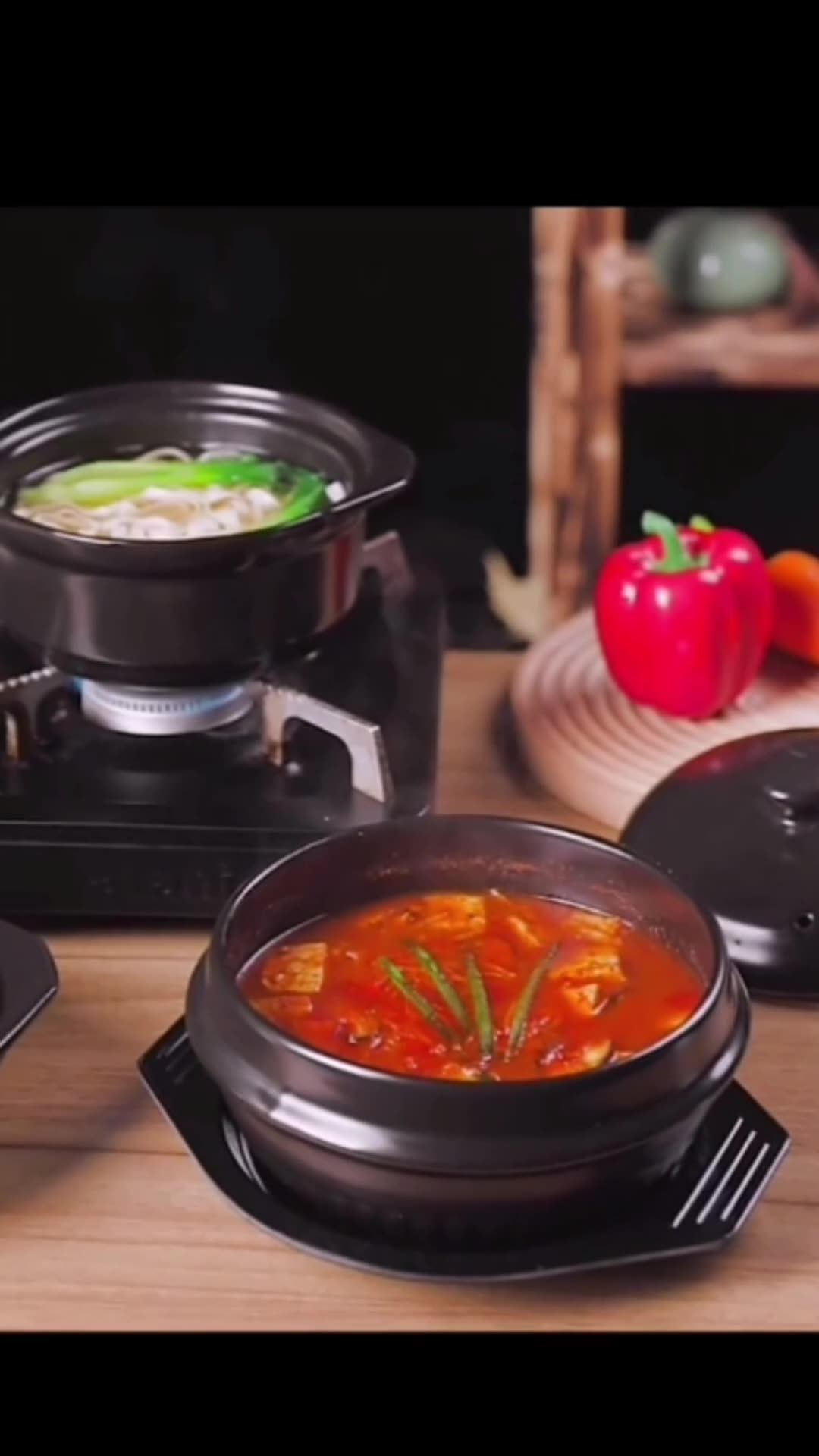 Crazy Korean Stone Sizzling Cooking Pot Korean Black Stone Dolsot Bowl ...