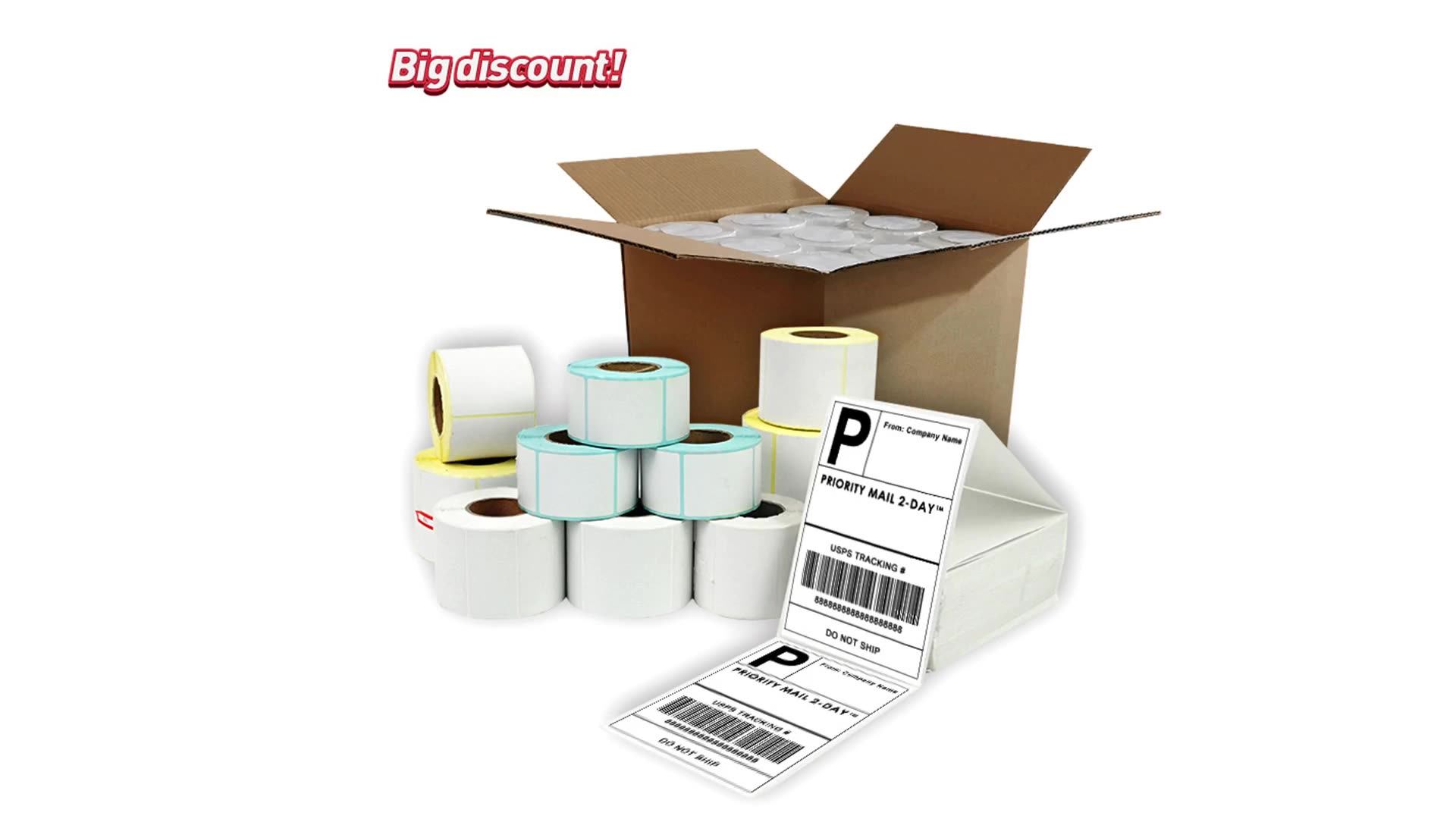 Free Sample Custom Barcode Label Sticker 50x25 58x40 58x60 60x40 Self ...