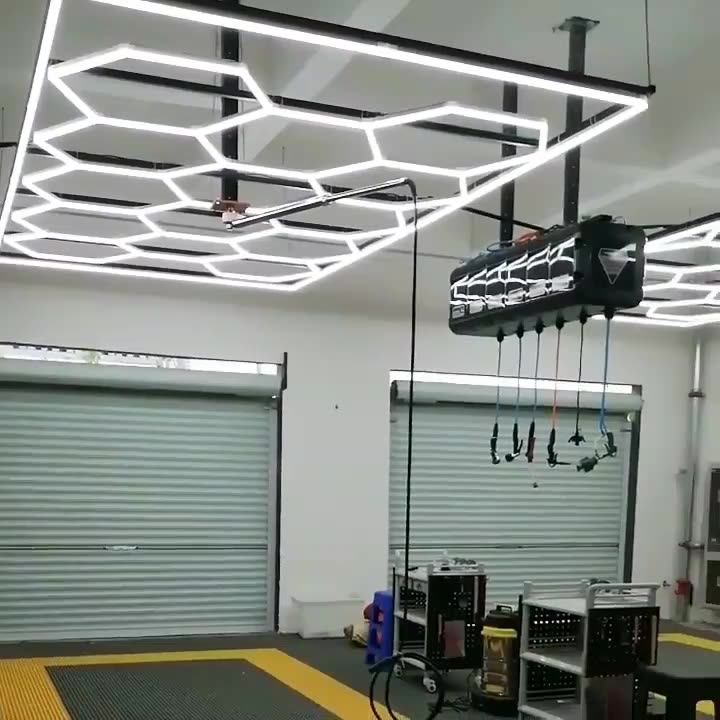 Pc Hexagon Detailing Workshop Ceiling Led Lights For Car Shop Garage ...