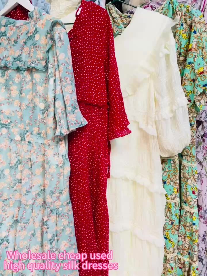 Ladies Silk Dress Lace Sexy Elegant Women Summer Bales Clothes Used ...