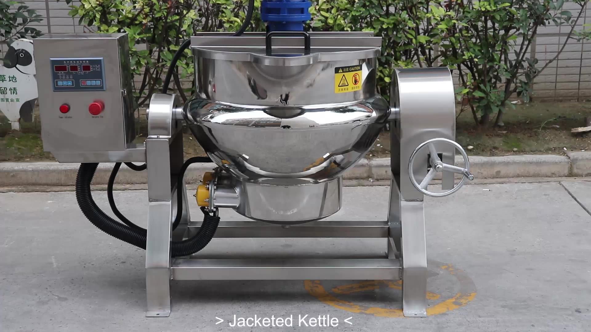 100l 300l 500l Industrial Gas/electric Jacket Kettle With Agitator ...