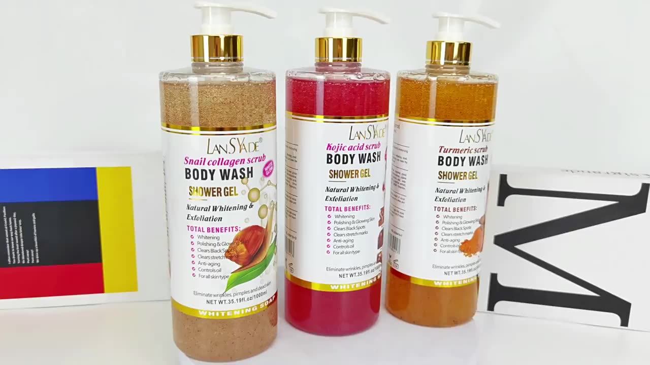 Private Label Shower Gel High Quality Body Wash Scrub Exfoliating ...