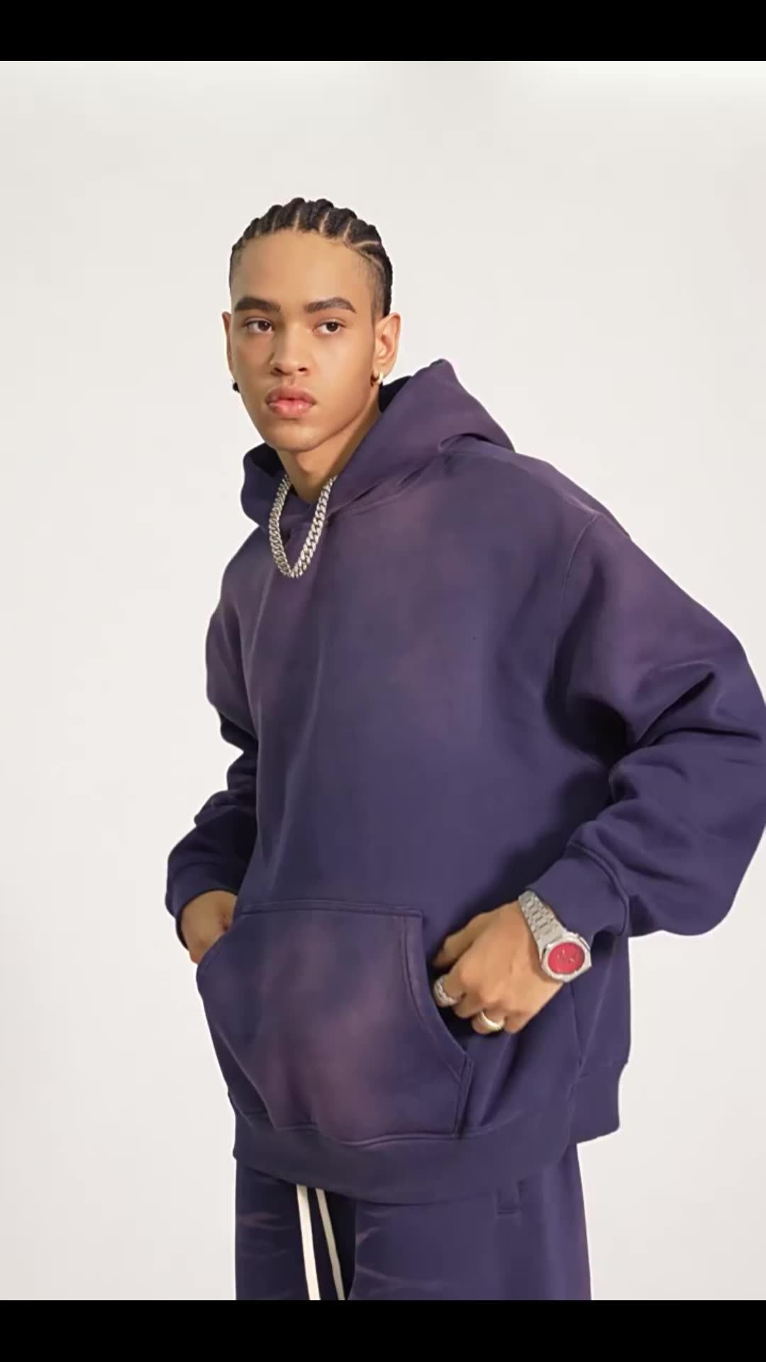 Custom Oversized Acid Wash Heavy Weight Sweat Suit Set Clothing ...