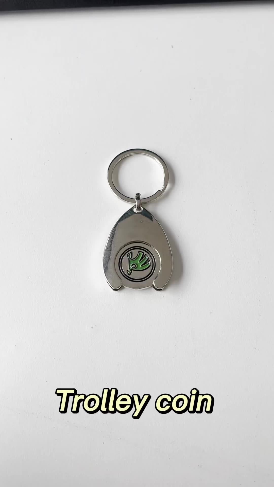 Customized Design 2d Metal Euro Trolley Coin Keychain Supermarket ...