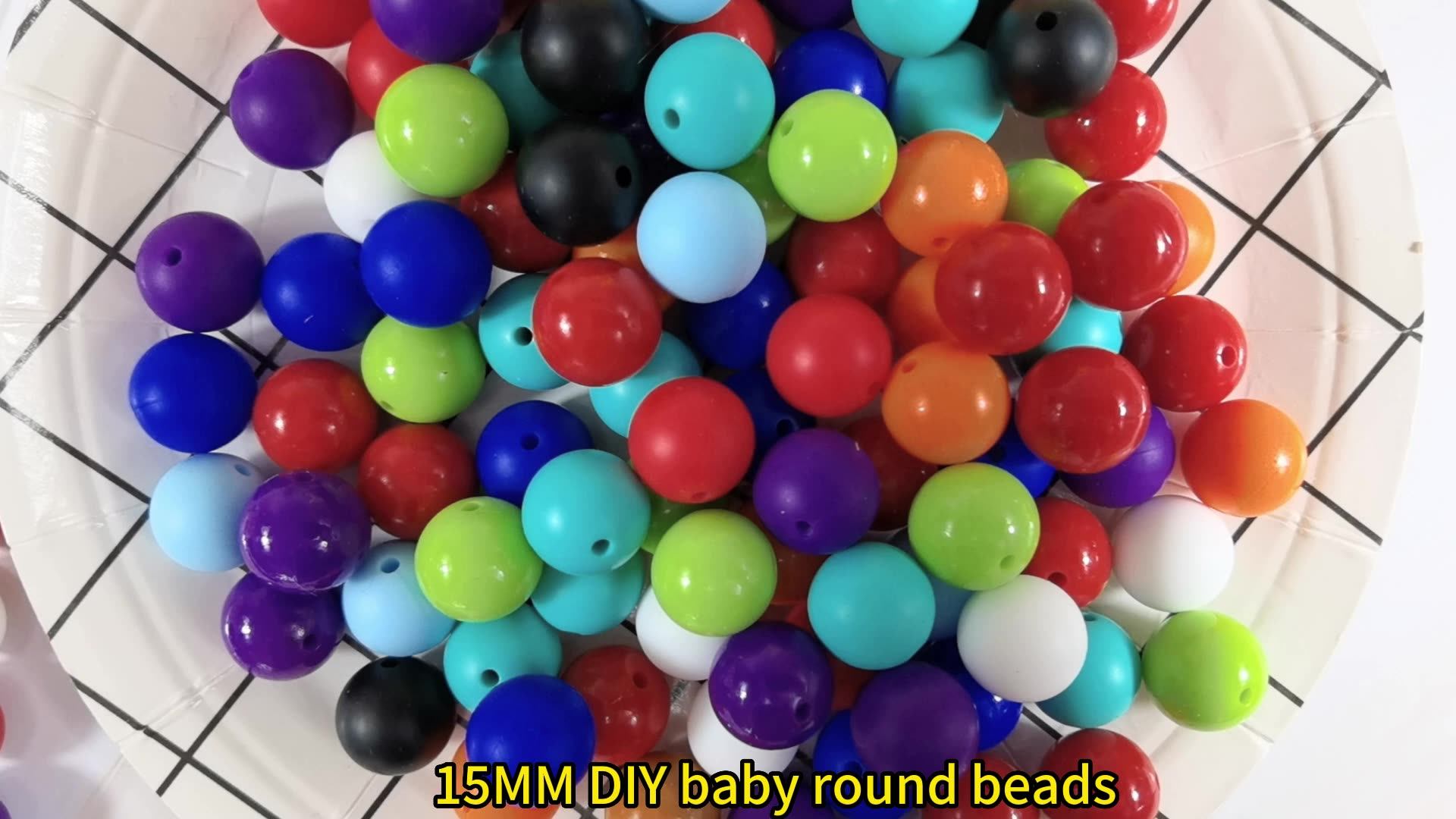 Wholesale Baby 15 Mm Silicone Beads Round Diy Teething Keychain ...