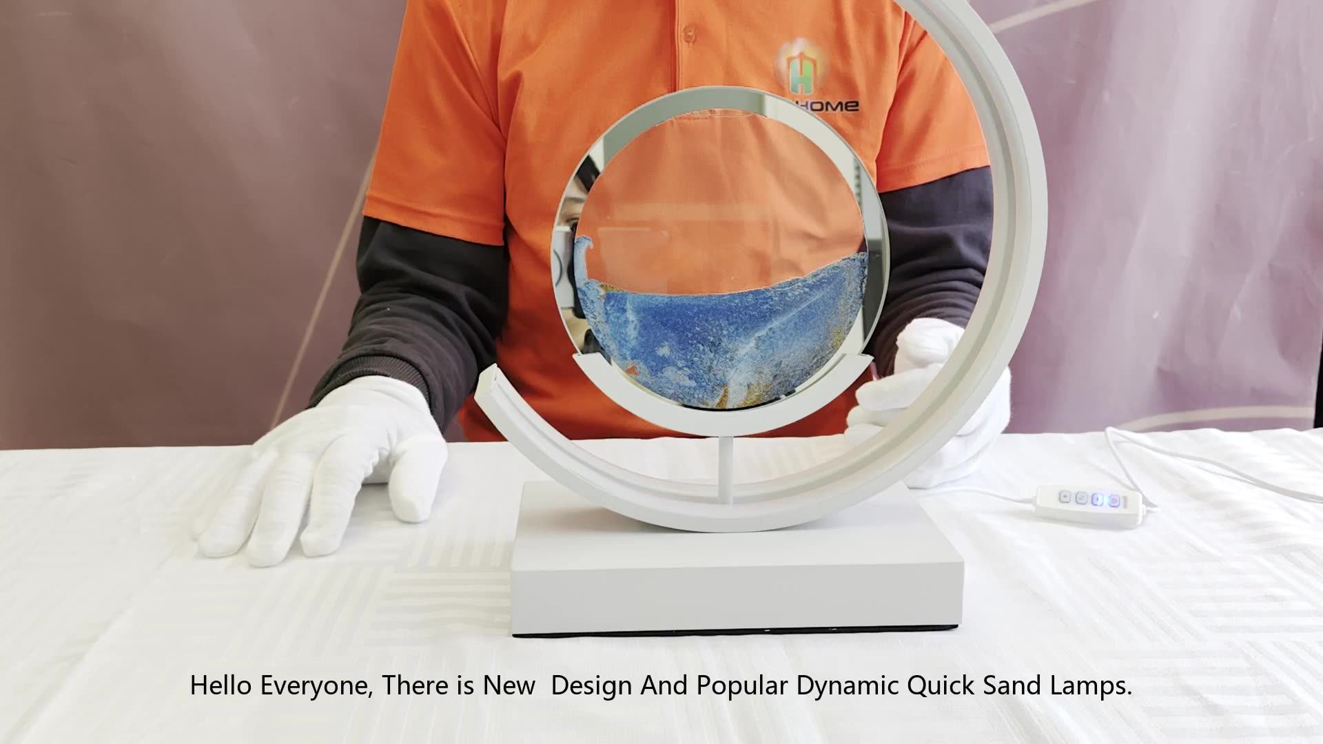 Moving Sand Art Modern Desk Light Flowing Dynamic Quick Sand Painting ...