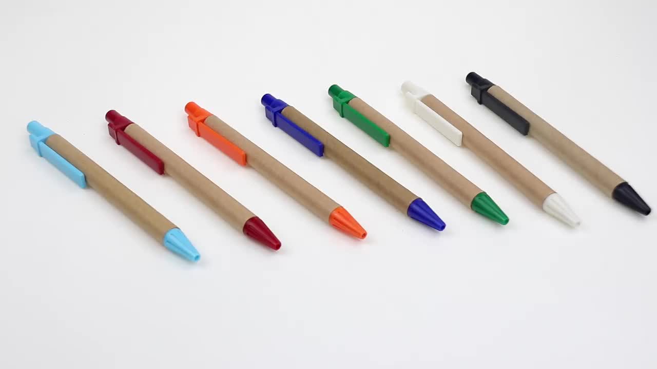 Wholesale Cheap Eco Friendly Wood Feature Refill Advertising Custom Logo Ball Recycled Paper ...