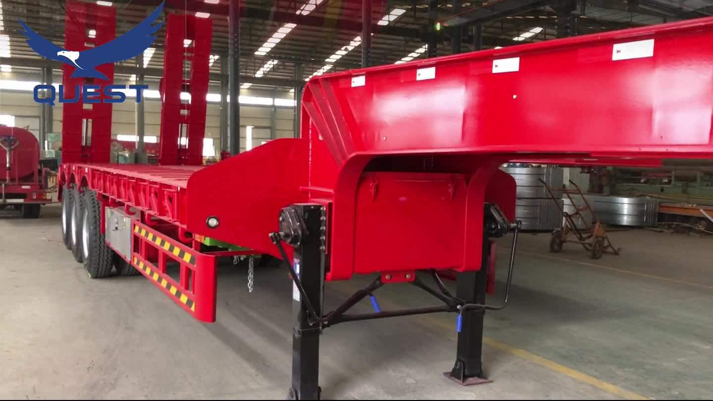 Hydraulic Extendable 3 Axle 60ton Gooseneck Low Boy Low Bed Trailer 100 ...
