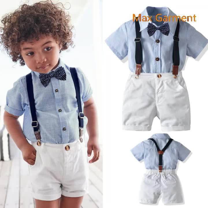 21a076 Zomer Nieuwe Jongens Gentleman Kleding Pak Tiener Katoen ...