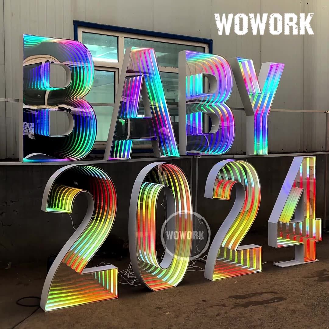 Wowork Led Birthday Party Big Giant 3ft 4ft 5ft Light Up Neon Infinity ...