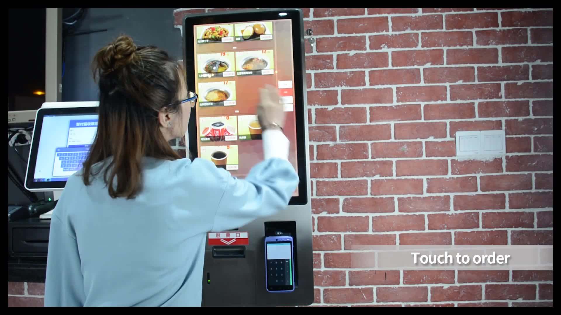 Fast Food Ordering Self Service Payment 24 Inch Touch Screen Kiosk With ...