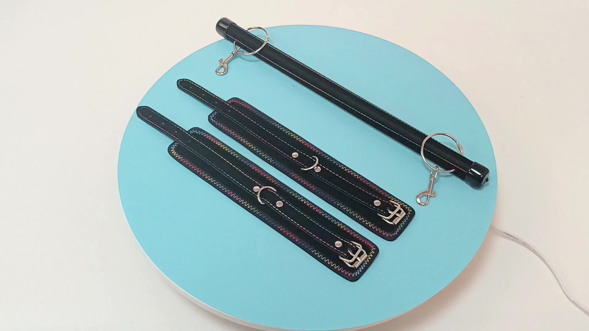 Sm Bondage Restraint Adjustable Leather Stainless Steel Spreader Bar ...