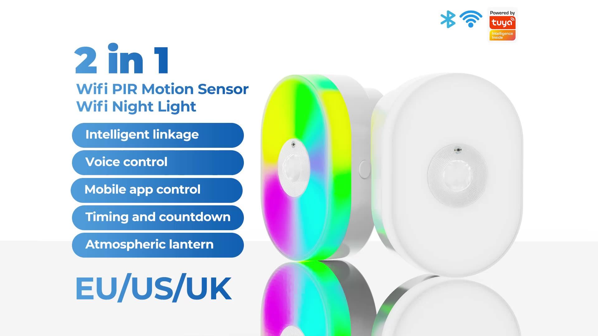 Smatrul Tuya Wifi Smart Led Night Light Pir Motion Sensor Eu Us Uk Plug ...