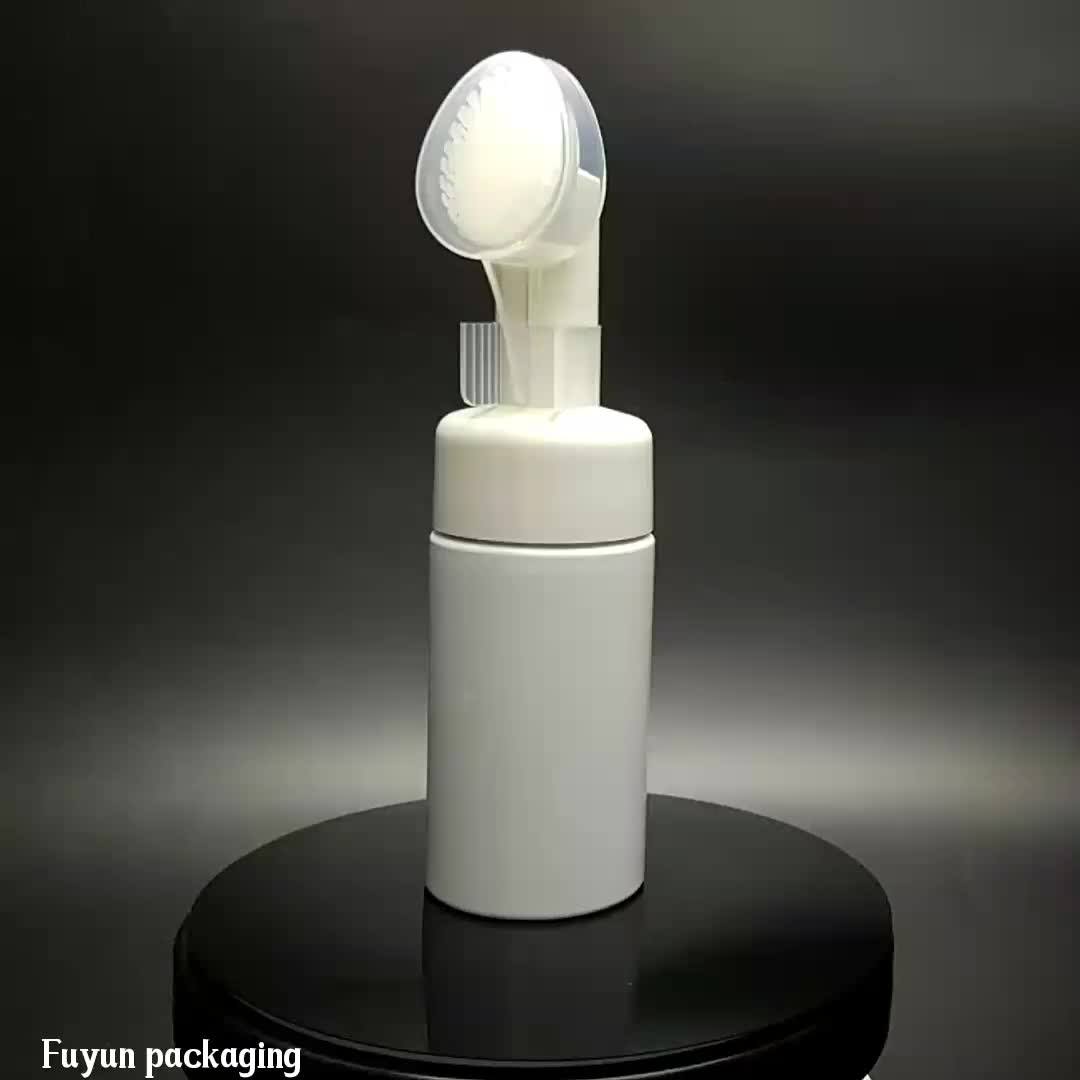 100ml White Plastic Foam Spray Bottle With Facial Cleanser Silicone ...