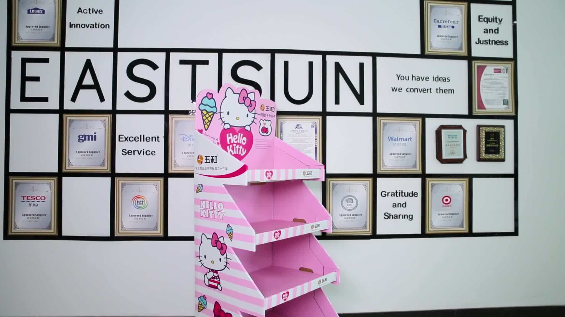 Chinese Custom Flexo Printing Cardboard Corrugated Shelf Shop Plush Toy ...