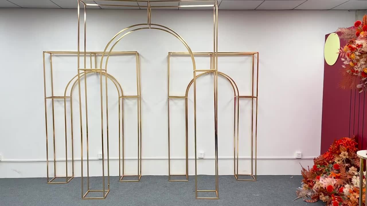 Metal Wedding Flower Arch Frame Circle Gold Wedding Props Stage ...