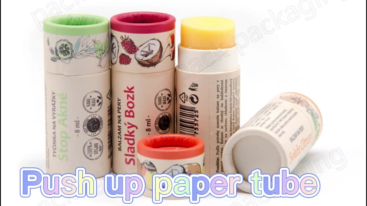 Eco Friendly Cardboard Lip Balm Sunscreen Stick Containers Push Up ...