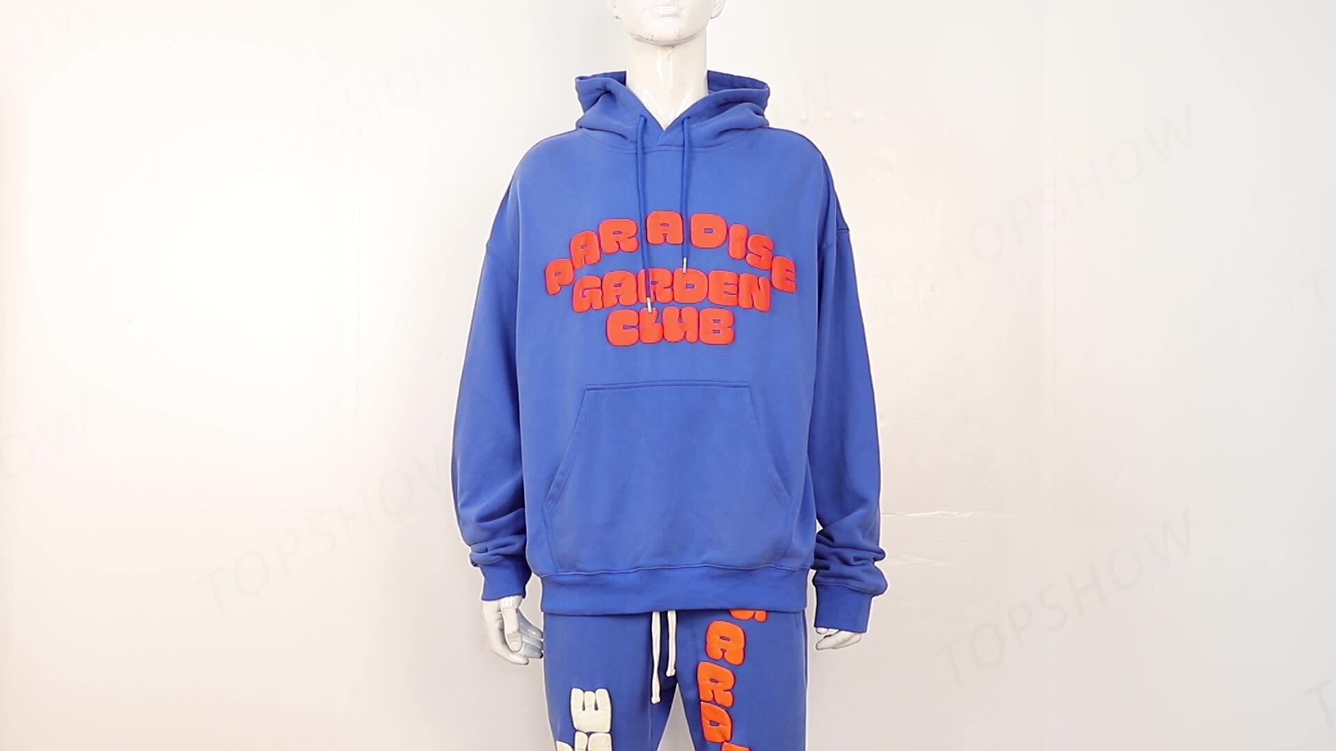 Custom Acid Washed Sweat Suits 100% Cotton Terry Oversized Tracksuit ...