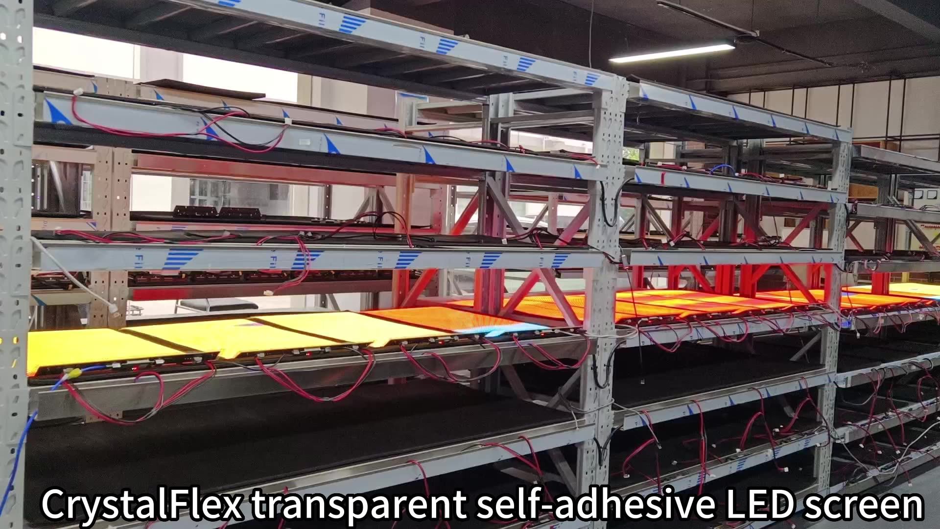 P6 P8 P10 Flexible Adhesive Led Transparent Film Screen On Glass Video ...