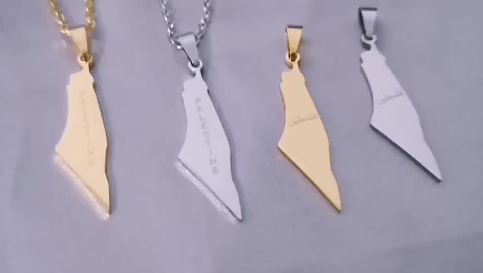 New Israeli And Palestinian Map Pendant Necklaces Fashion Geometric ...