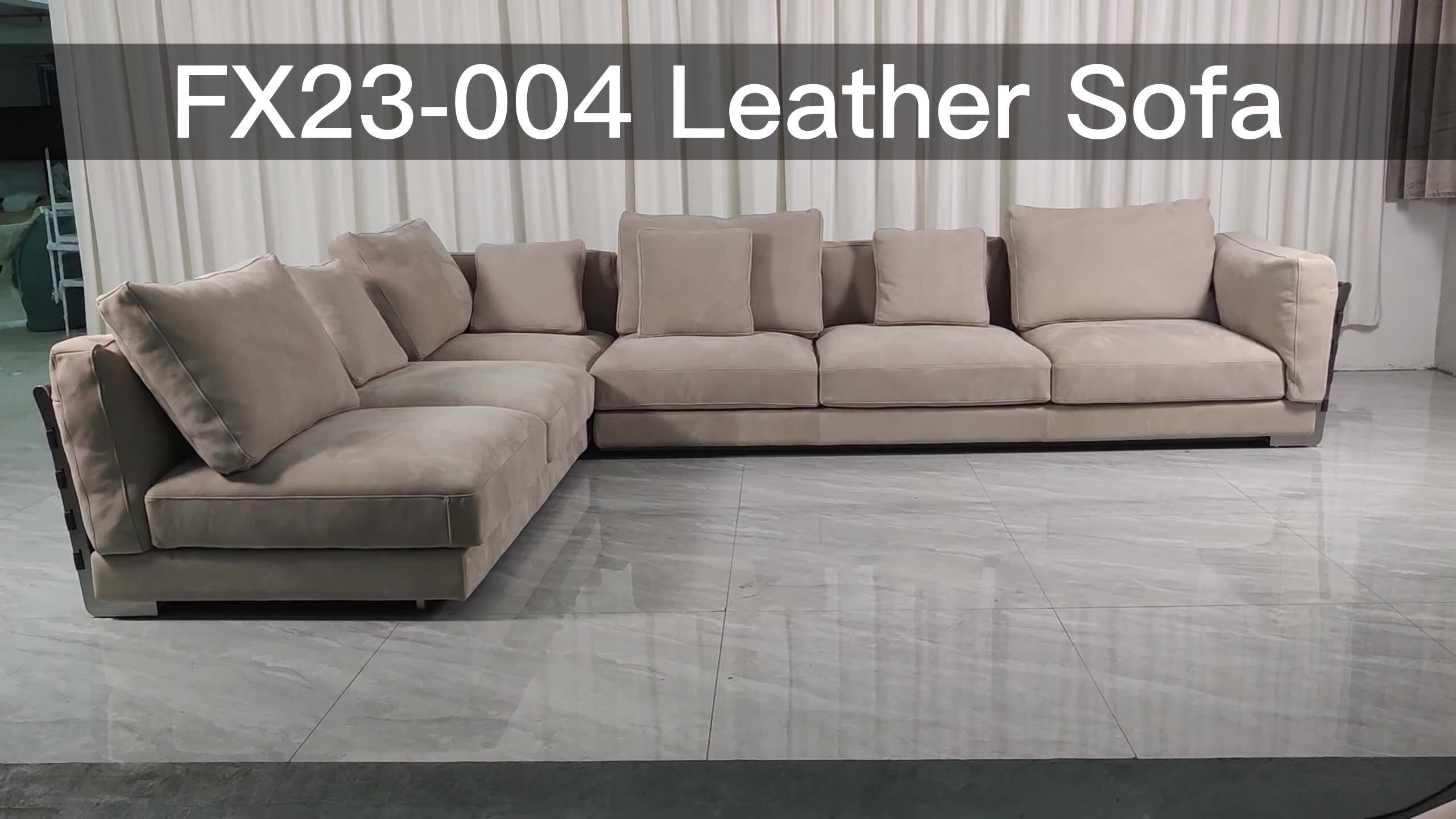 Luxury Italian Sofa Set Furniture Ss Frame L Shaped Sofa Fabric Leather ...