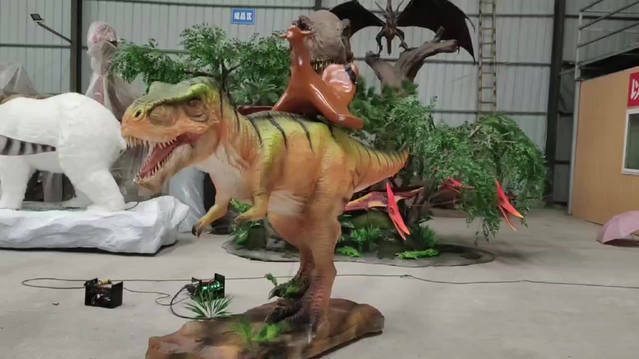 Amusement Park Mechanical Animatronic Ride Dinosaur - Buy Theme Park ...
