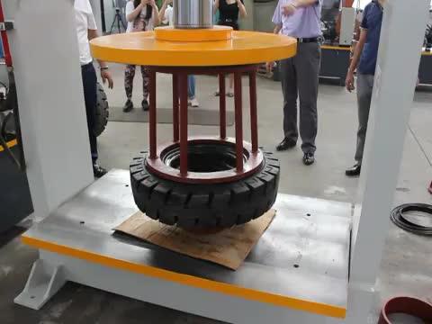 Hot Sell Forklift Tire Press Machine 100ton Hydraulic Press Mobile Tire ...