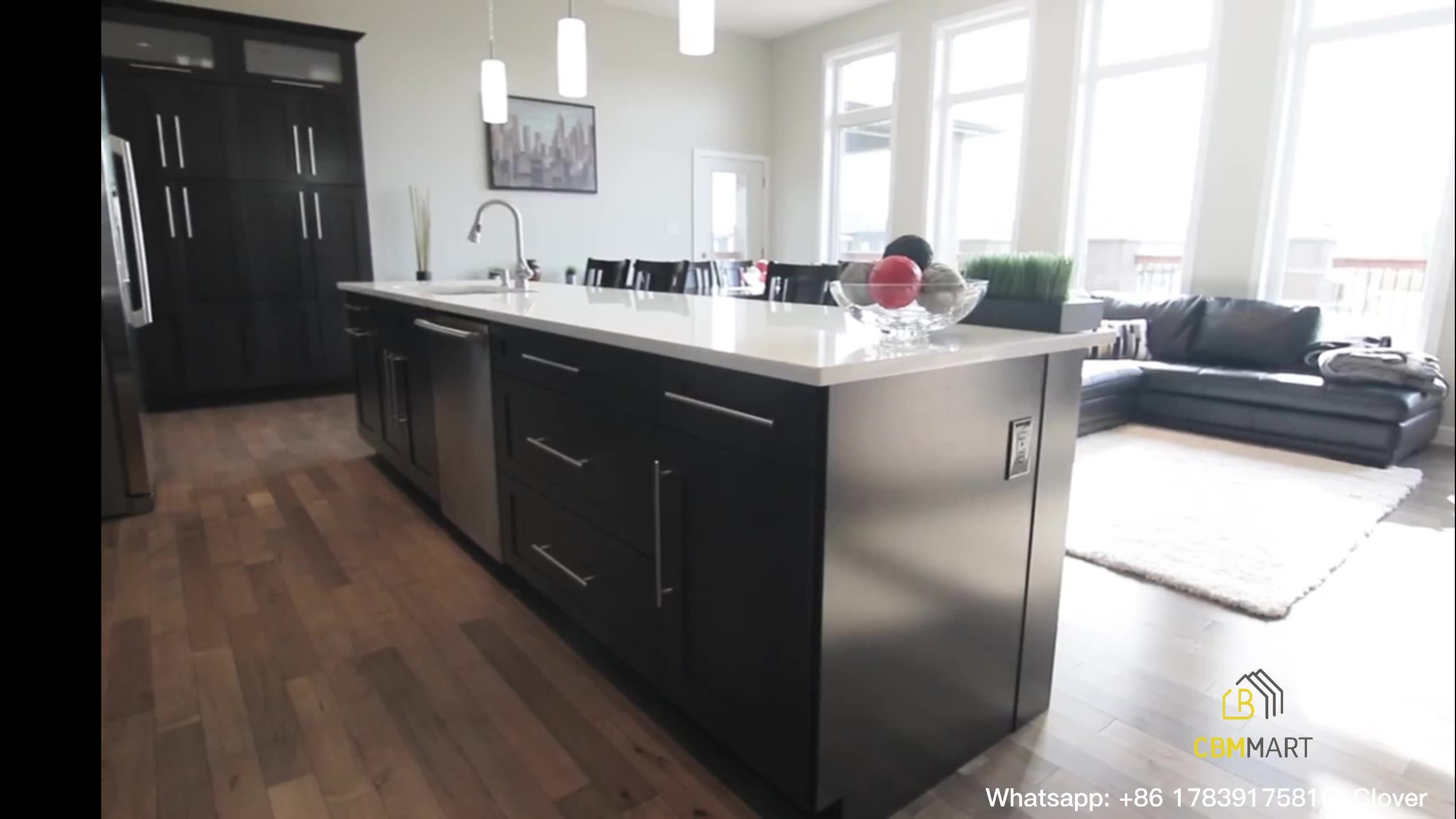 Customized Modern Kitchenette Melamine Kitchen Cabinets For Apartments ...