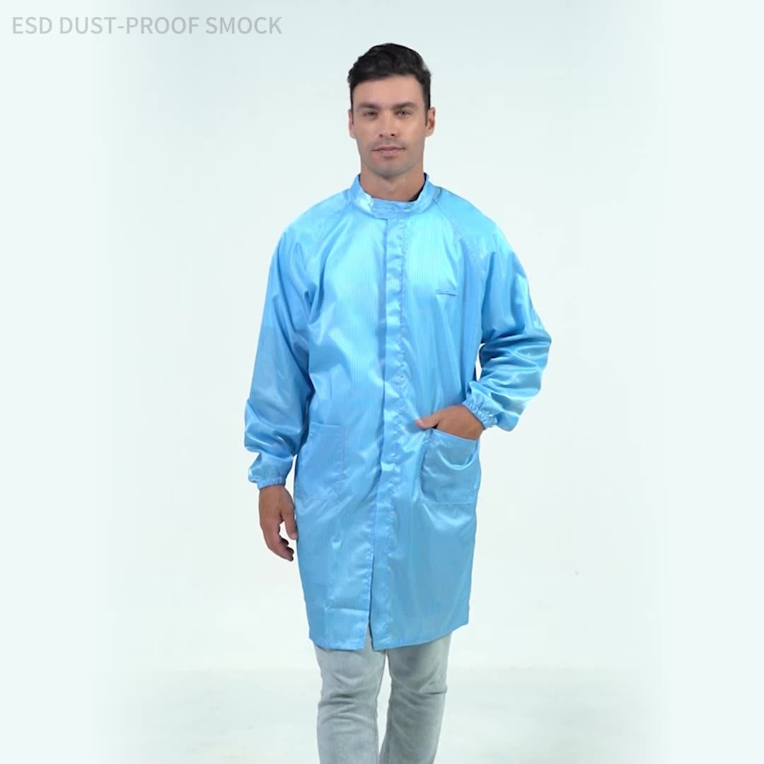 Lab Cleanroom Antistatic Clothes Esd Safety Clothing Esd Smock Clothes ...
