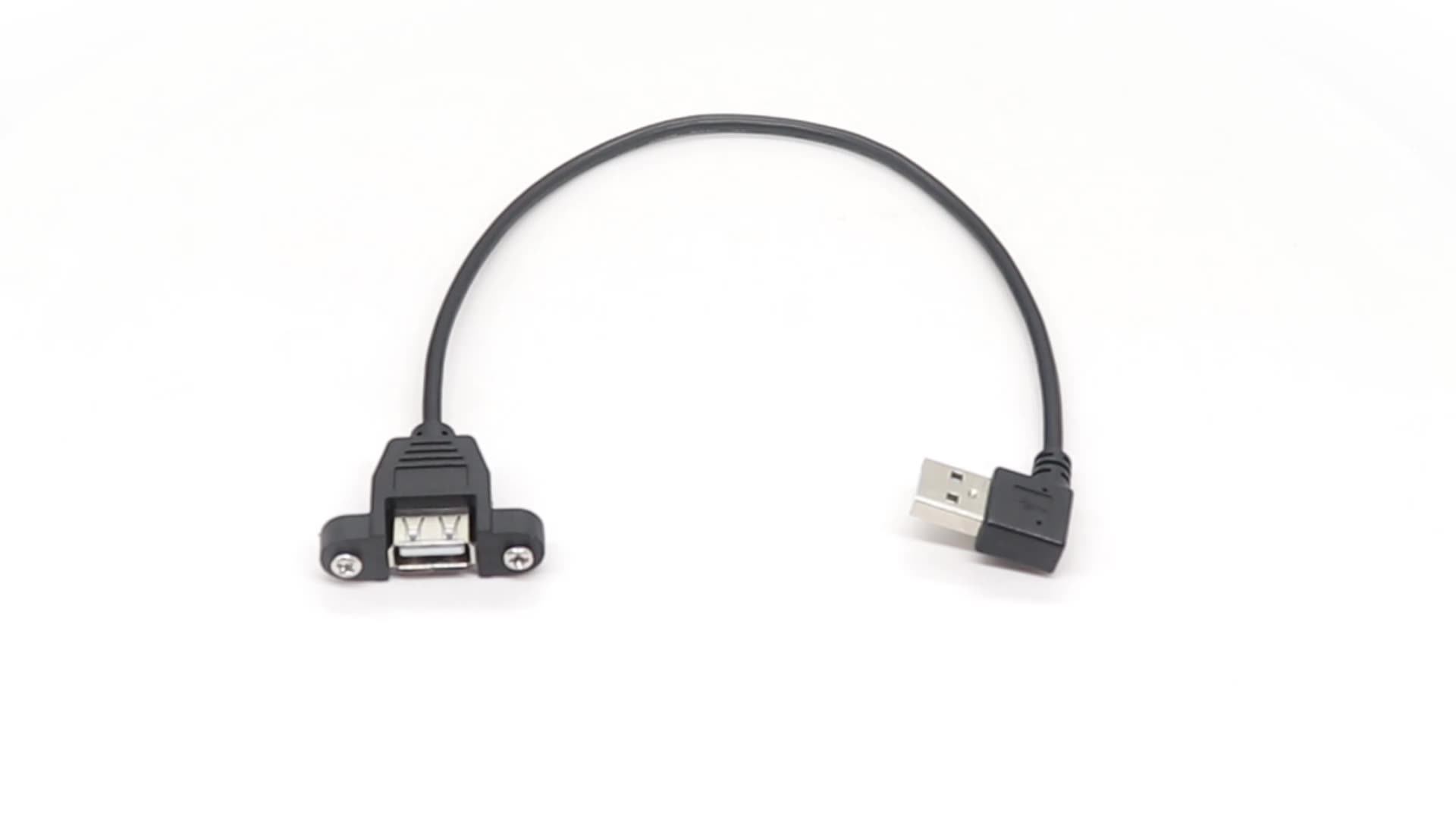 90 Degree Left Angle Usb A Male To Usb A Female Cable With Lock Screw ...