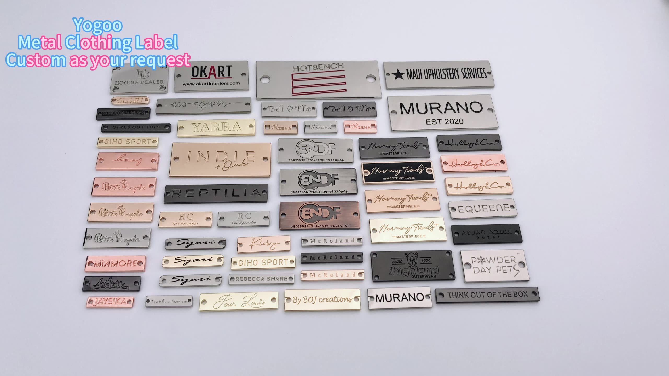 Custom Logo Metal Sewing Letter Label Clothing Hardwear Zinc Alloy ...