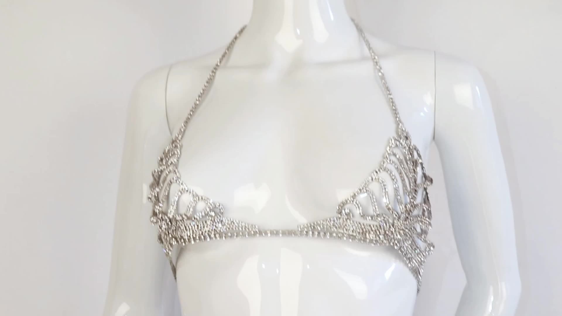 Fashion Rhinestone Body Chain Sexy Nightclub Rhinestone Bra Panties Set
