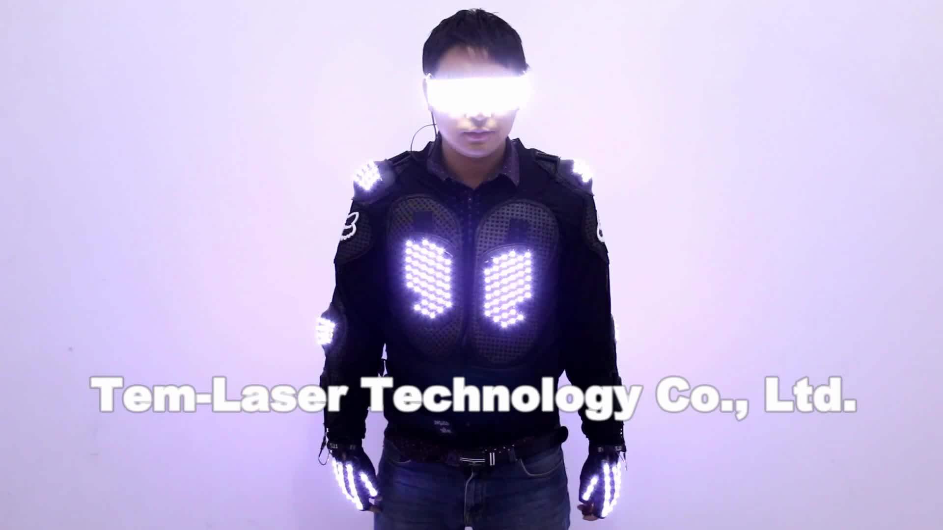 Fashion Led Armor Light Up Jackets Costume Glove Glasses Led Outfit ...