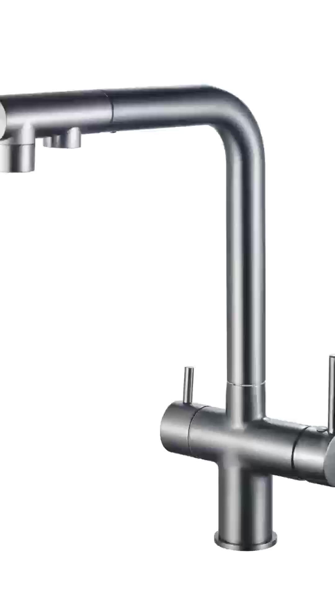 Modern Kitchen Faucet Tap Pure Water Filter Mixer Crane Dual Handles ...