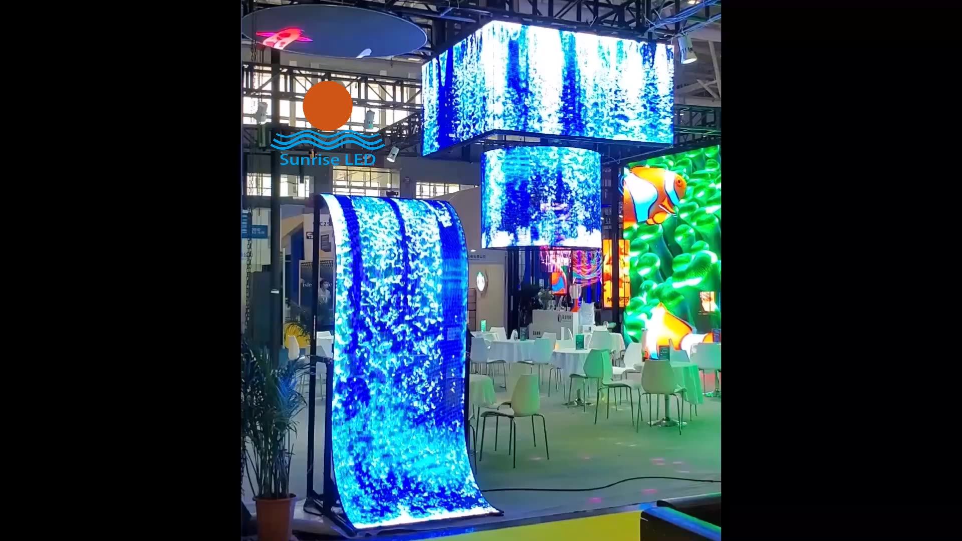 P2 P3 P4 P5 Indoor Flexible Led Module Soft Led Display Screen Curved ...