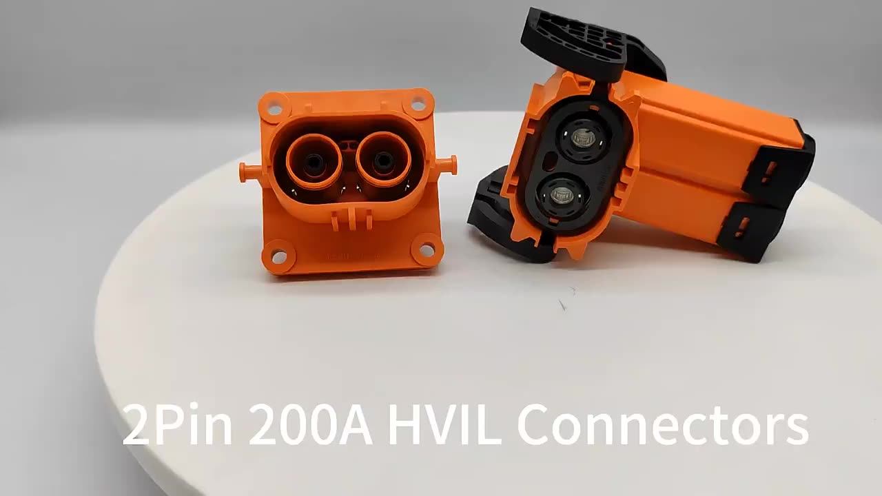 Electric Vehicle Dc Power Con Connector Socket 2 Pin 200a Hvil Dc ...