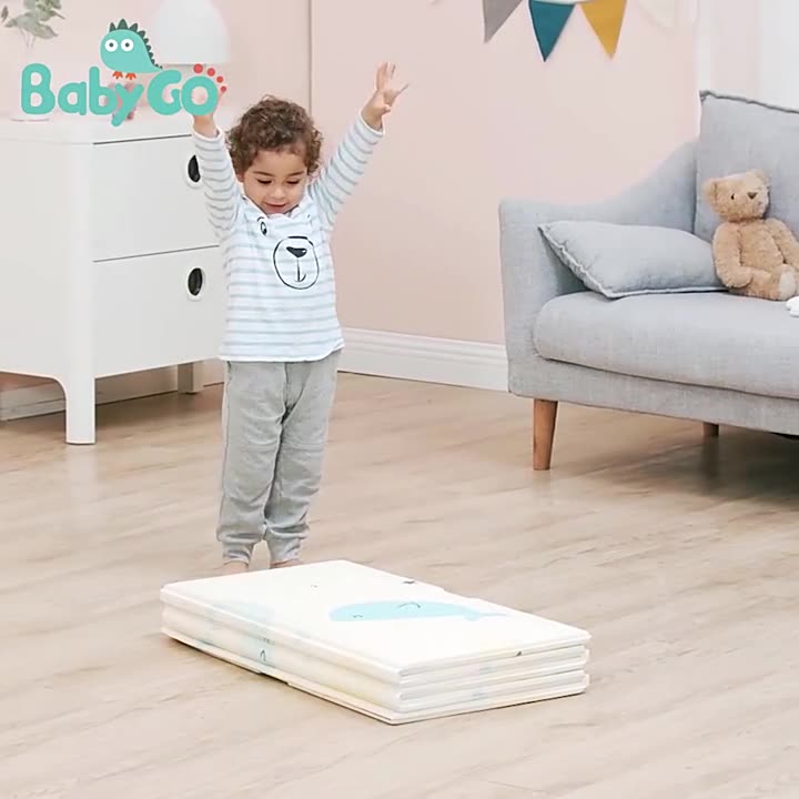 BabyGo宝宝爬行垫加厚家用爬爬垫客厅婴儿童折叠地垫XPE泡沫-阿里巴巴