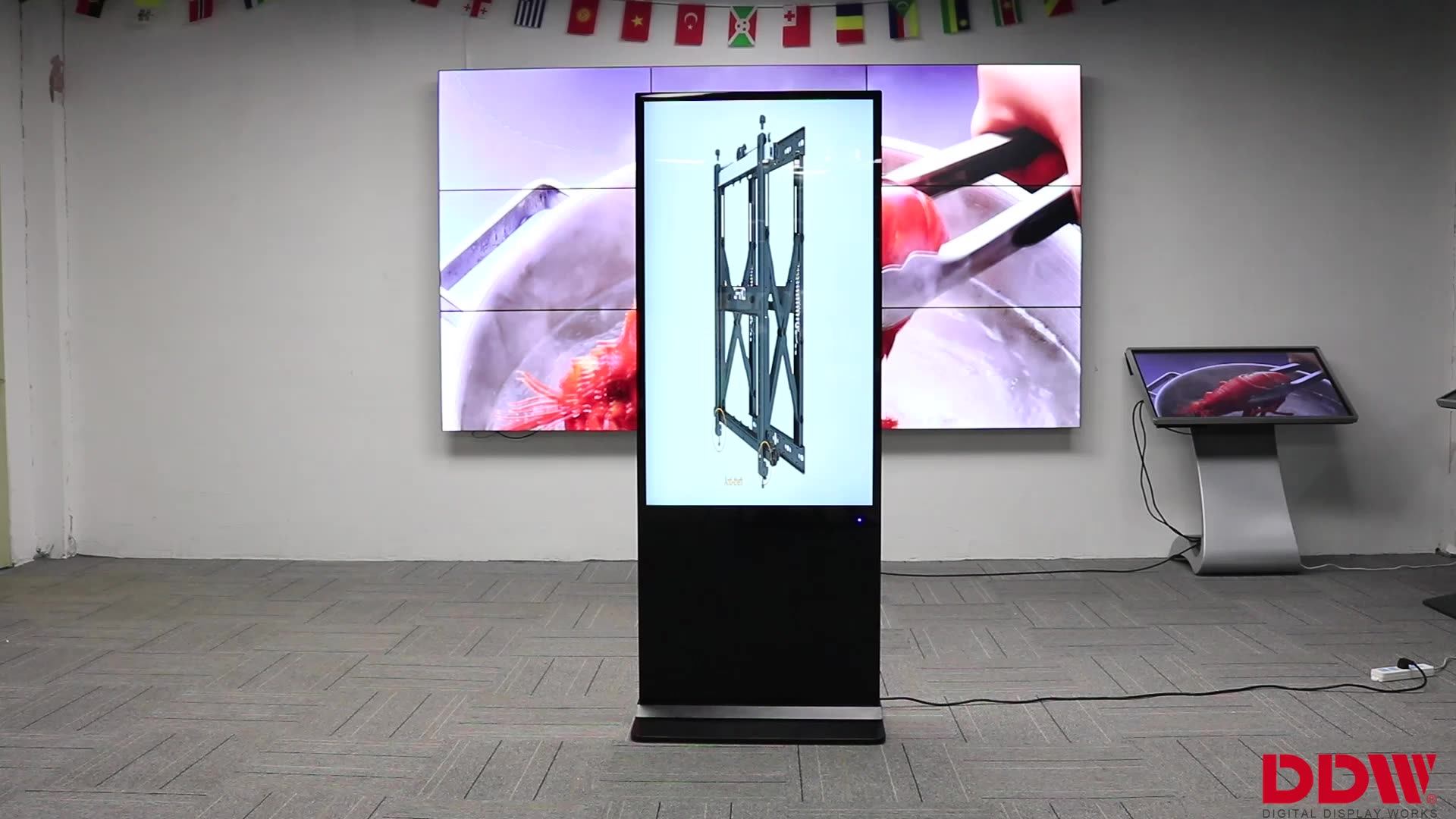 Factory Hot 49 Inch 55 Inch Vertical Ad Floor Stand Advertising Tv 4g ...