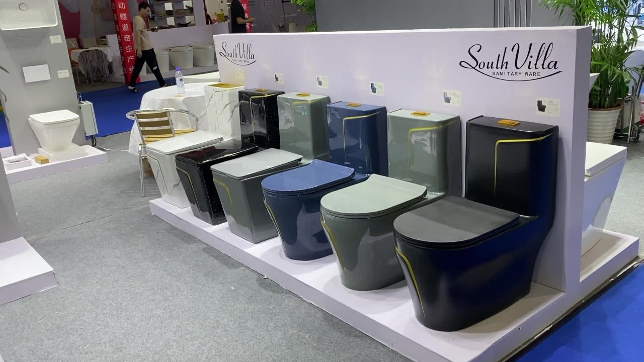 Multicolor Wc Sanitary Ware Luxury Design Gold Line Water Closet ...