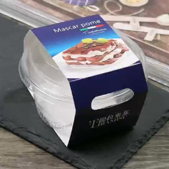 Mousse Cake Cup Tiramisu Container With Lid Round Plastic Dessert Clear ...