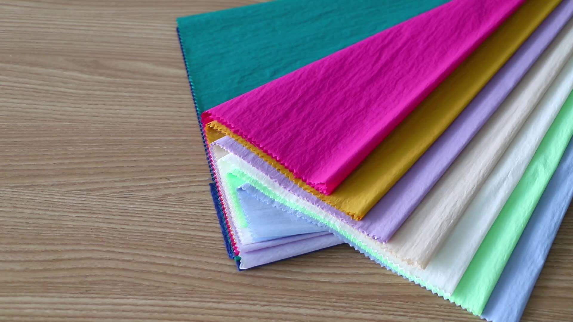Fast Supplier Custom Colors Crinkled Nylon Taslan Fabric Wrinkle 120gsm ...