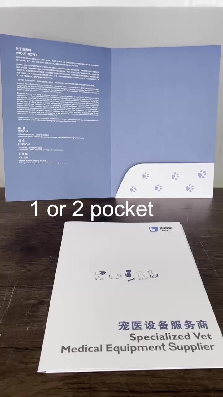 A4 Brown Kraft Paper File Folder Full Colour Presentation Folder Custom ...