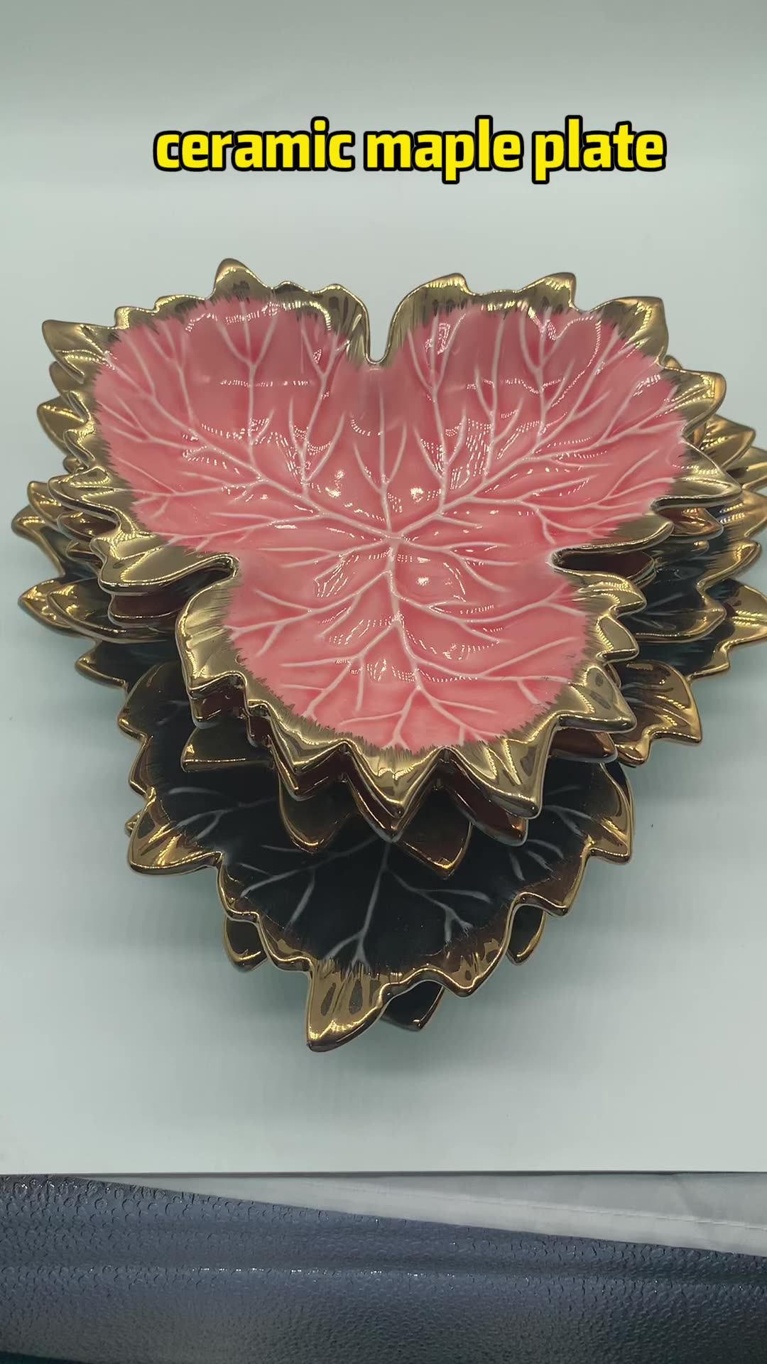 Creative Unique Maple Leaf Shape Salad Fruit Dessert Plate Ceramic ...