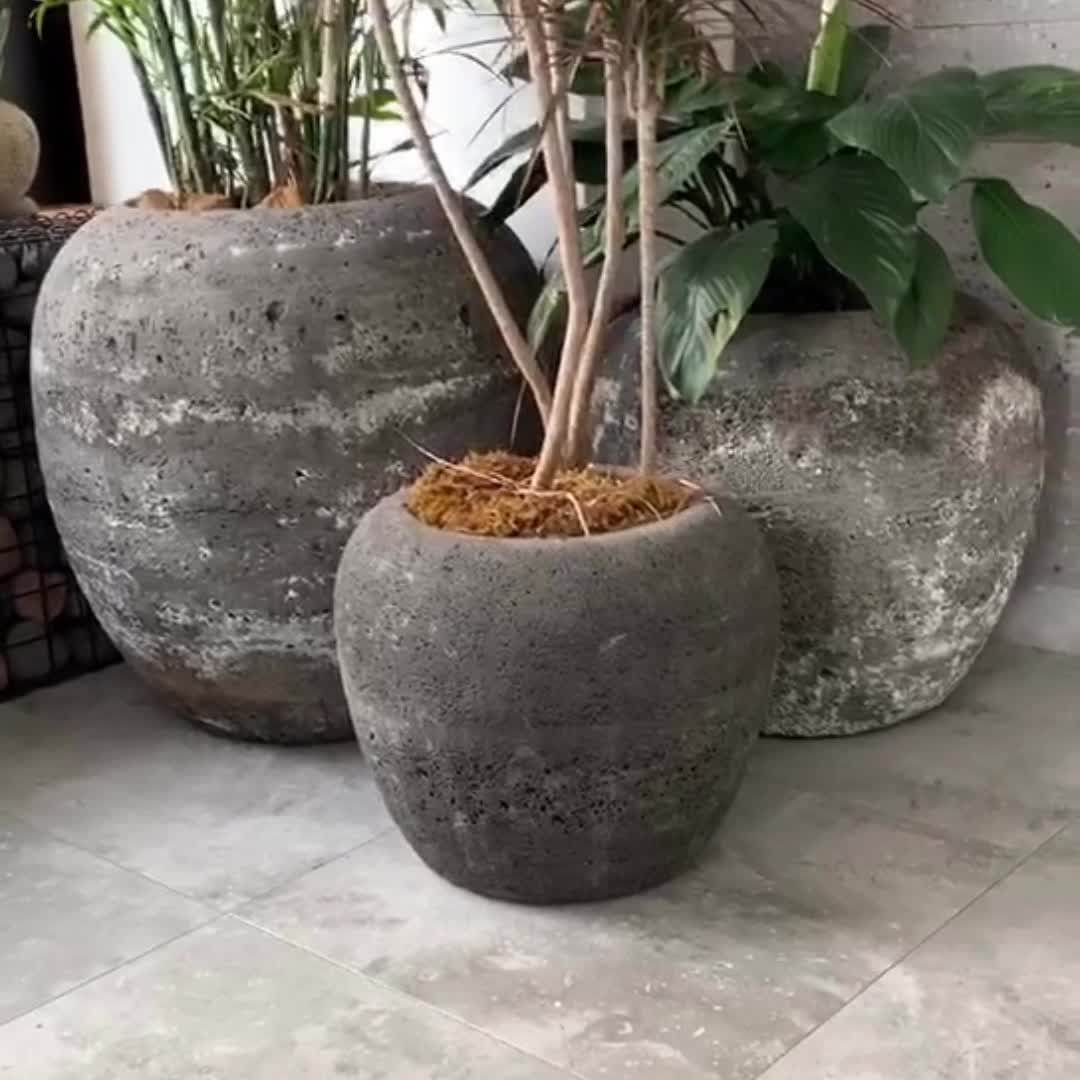 Lava Stone Garden Flower Pot,Garden Stone Plant Pot,Stone Garden ...